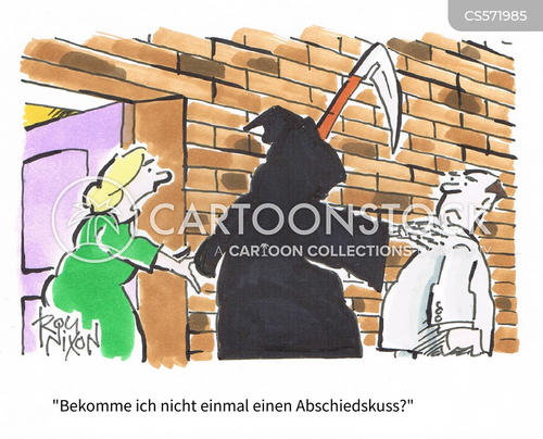 Cartoons und Karikaturen mit Küssen Zum Abschied