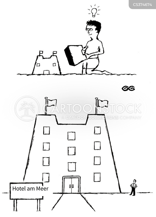 Cartoons und Karikaturen mit Hotel