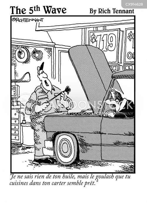 Dessins humoristique et caricaturés avec Réparation Moteur