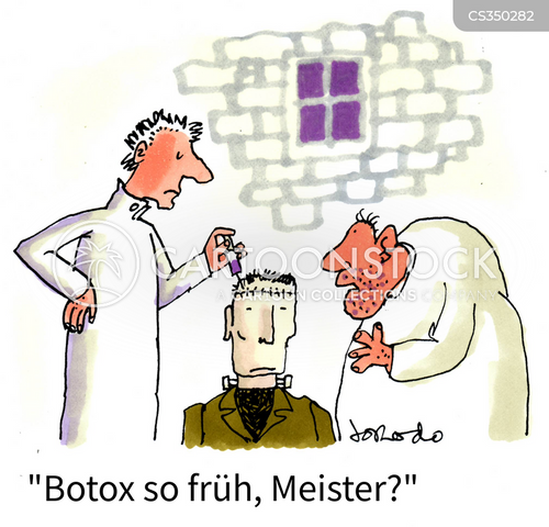 Cartoons und Karikaturen mit Botox-injektion