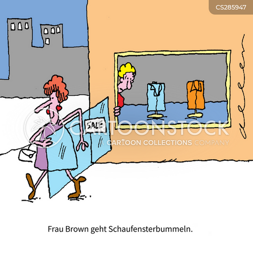 Cartoons und Karikaturen mit Einkauf