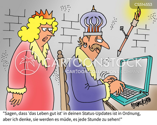 Cartoons und Karikaturen mit Status-updates