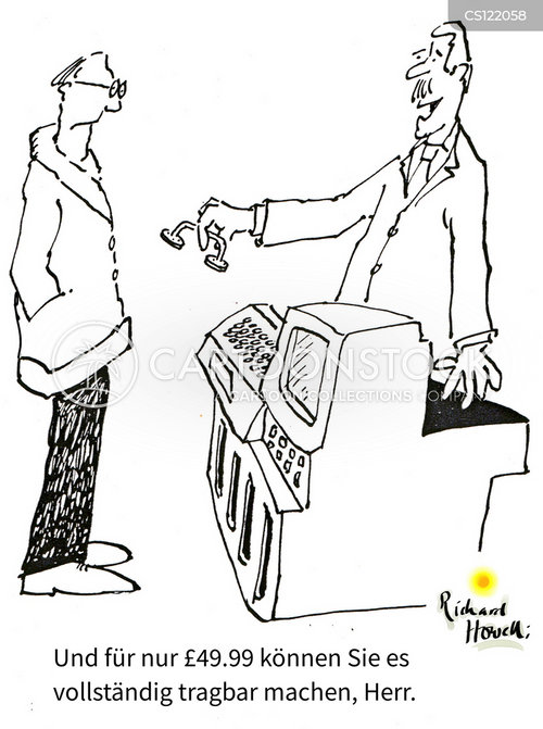 Cartoons und Karikaturen mit Tragbare Computer