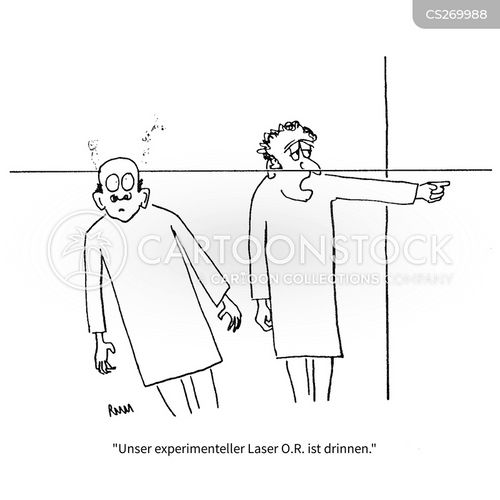 Cartoons und Karikaturen mit Experimentelle Laser