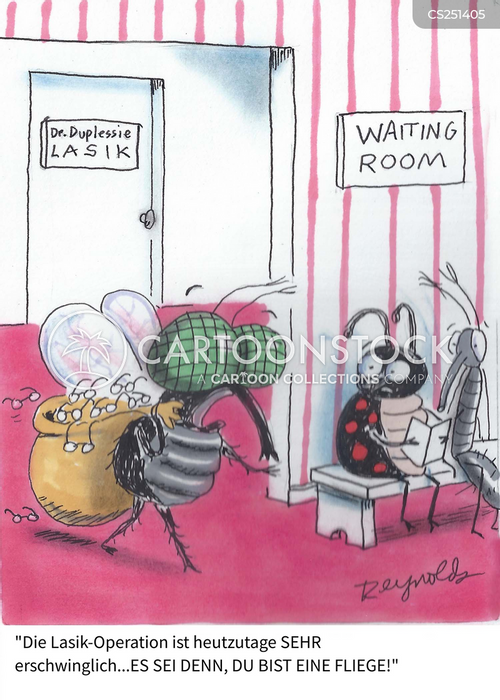 Cartoons und Karikaturen mit Laser-augenoperation