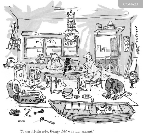 Cartoons und Karikaturen mit Abenteuer Umarmen