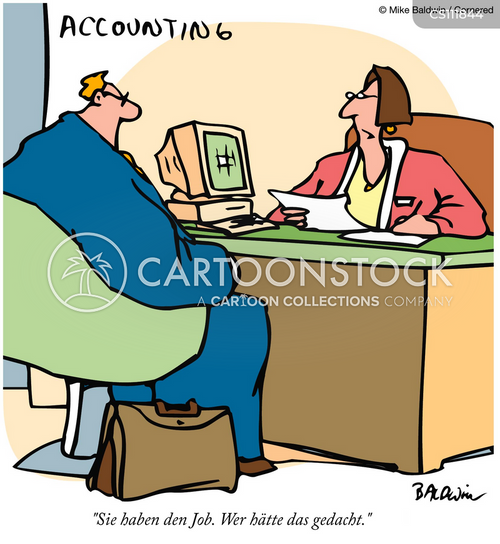 Cartoons und Karikaturen mit Einstelungsgespräch