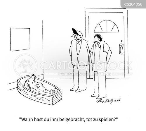 Cartoons und Karikaturen mit Spielen Tot