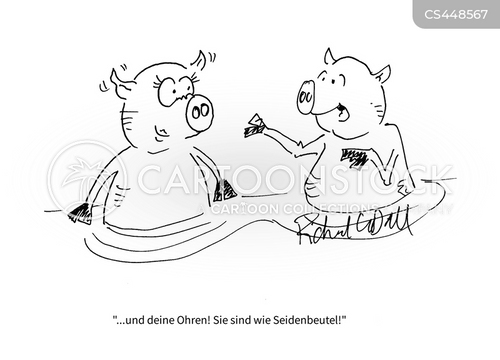 Cartoons und Karikaturen mit Schweineohr