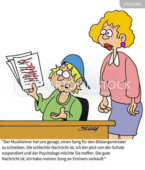 Cartoons und Karikaturen mit Lieder Schreiben