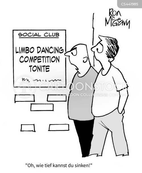 Cartoons und Karikaturen mit Limbo-tanz