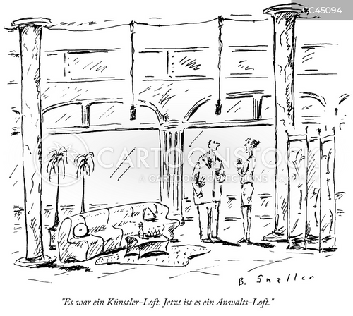 Cartoons und Karikaturen mit Wohnungs-umwandlung
