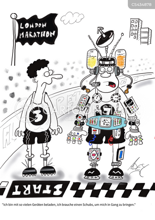 Cartoons und Karikaturen mit London Marathon