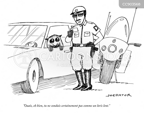 Dessins humoristique et caricaturés avec Policiers Des Transports