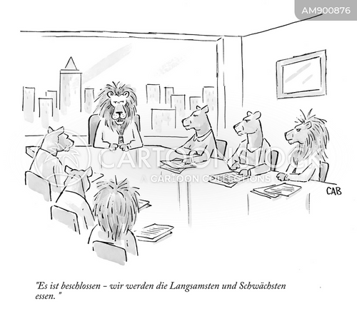 Cartoons und Karikaturen mit Beute-raubtier-beziehung