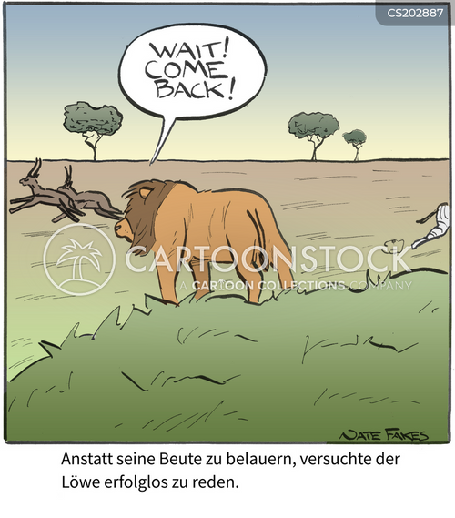 Cartoons und Karikaturen mit Sprechender Löwe