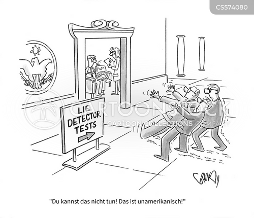 Cartoons und Karikaturen mit Polygraphen