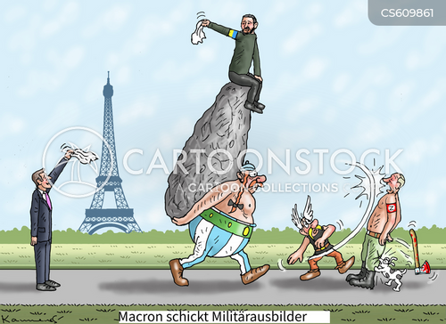 Cartoons und Karikaturen mit Emmanuel Macron