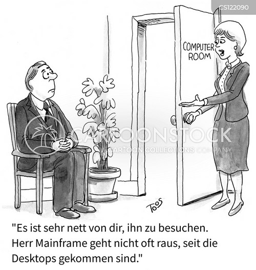 Cartoons und Karikaturen mit Mainframes