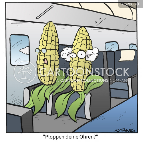 Cartoons und Karikaturen mit Aufpoppendes Korn