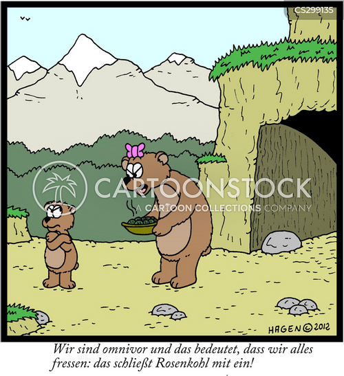 Cartoons und Karikaturen mit Nachhaltiges Tiernahrung