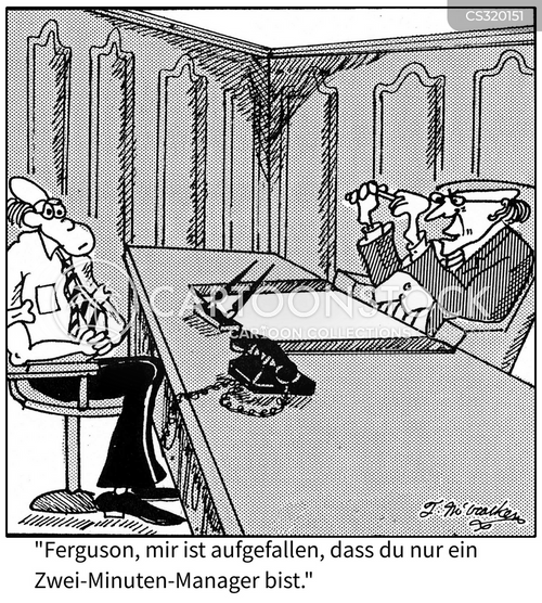 Cartoons und Karikaturen mit Ein-minuten-manager