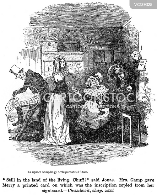 Cartoons und Karikaturen mit Sarah Gamp