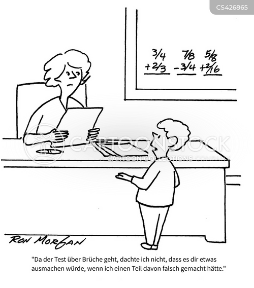 Cartoons und Karikaturen mit Mathematiktest