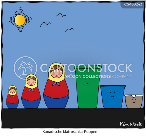 Cartoons und Karikaturen mit Puppen