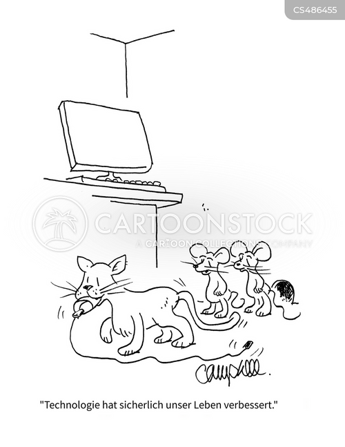 Cartoons und Karikaturen mit Computermaus