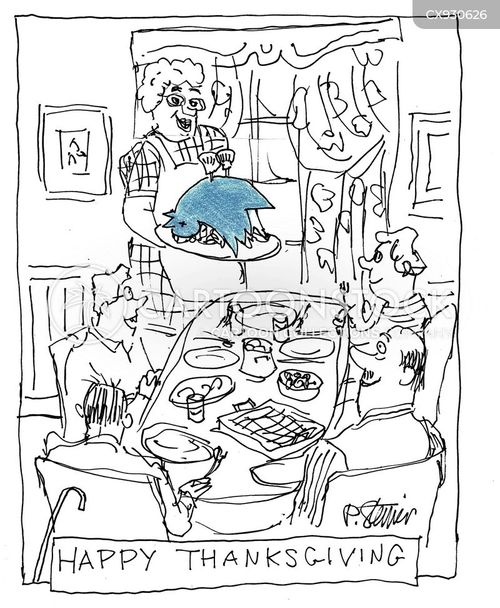 Thanksgiving Table Cartoons and Comics - funny pictures from CartoonStock