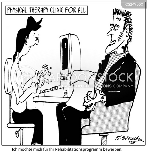 Cartoons und Karikaturen mit Reha