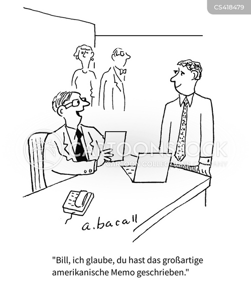 Cartoons und Karikaturen mit Memo-schreiben