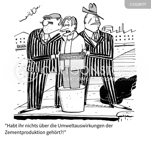 Cartoons und Karikaturen mit Füße Im Zement