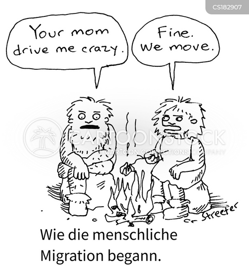 Cartoons und Karikaturen mit Migration