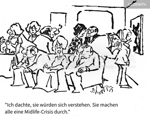 Cartoons und Karikaturen mit Midlife-crises