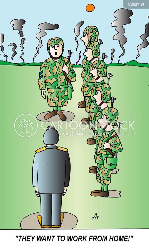Remote Soldiering Cartoons and Comics - funny pictures from CartoonStock