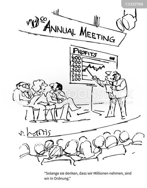 Cartoons und Karikaturen mit Stakeholder-treffen