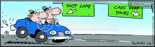 Highway Fast Lanes Cartoons and Comics - funny pictures from CartoonStock