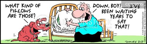 Pillow Materials Cartoons and Comics - funny pictures from CartoonStock
