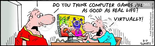 Virtual Versus Real Cartoons and Comics - funny pictures from CartoonStock