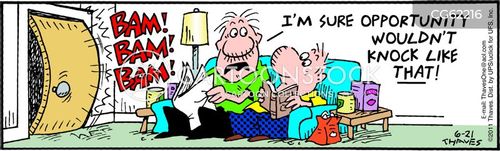 Aggressive Knocking Cartoons and Comics - funny pictures from CartoonStock