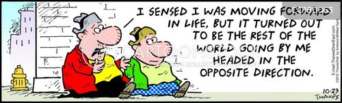 Walking Backwards Cartoons and Comics - funny pictures from CartoonStock