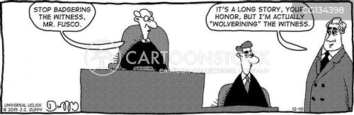 Badgering Witness Cartoons and Comics - funny pictures from CartoonStock