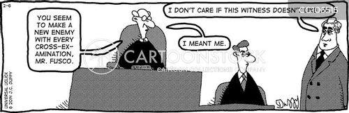 Cross-examine Cartoons and Comics - funny pictures from CartoonStock