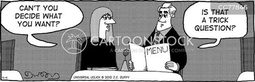 Menu Inquiry Cartoons and Comics - funny pictures from CartoonStock