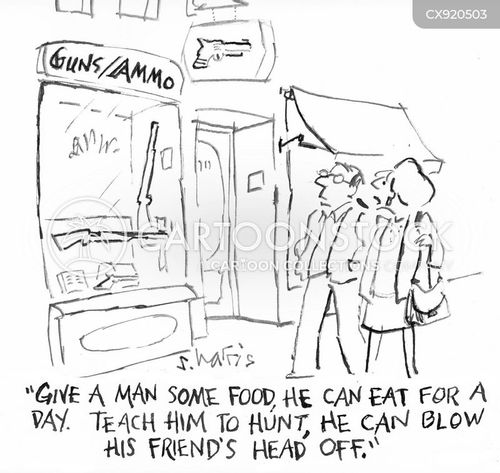 Gun Psychology Cartoons and Comics - funny pictures from CartoonStock