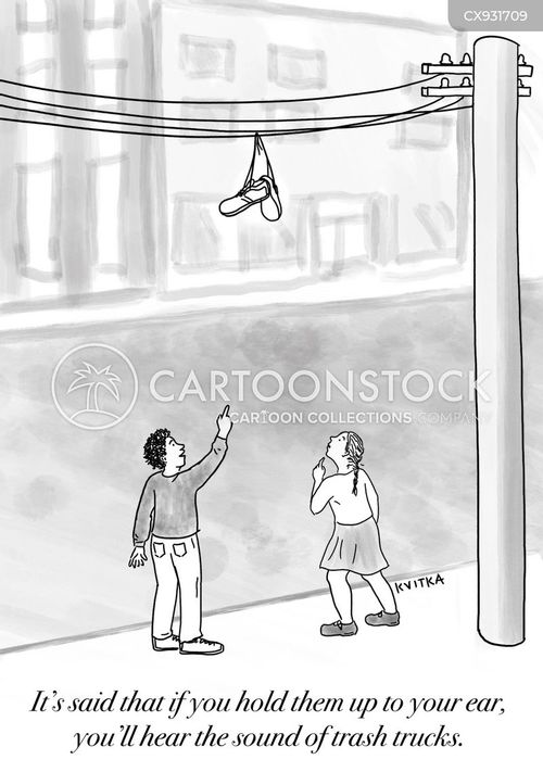Hanging Shoes Cartoons and Comics - funny pictures from CartoonStock