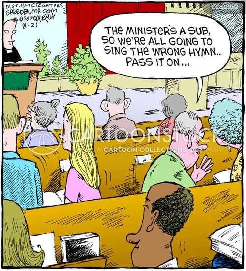Singing Hymns Cartoons and Comics - funny pictures from CartoonStock