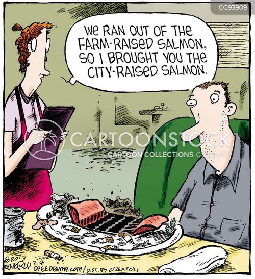 Salmon Farm Cartoons and Comics - funny pictures from CartoonStock